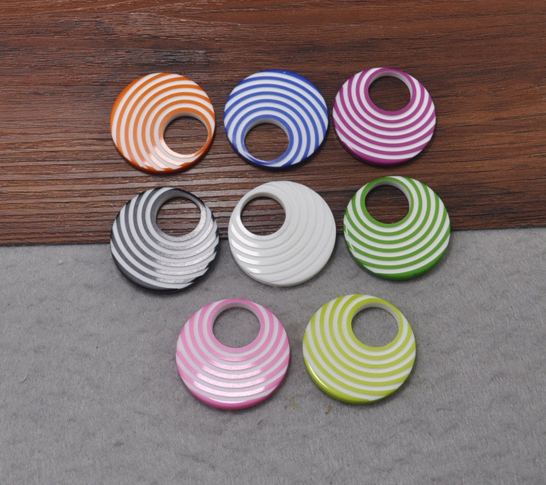 Set of 8 Acrylic Circle,circle Charms,tree - Ring Pattern Acrylic ...