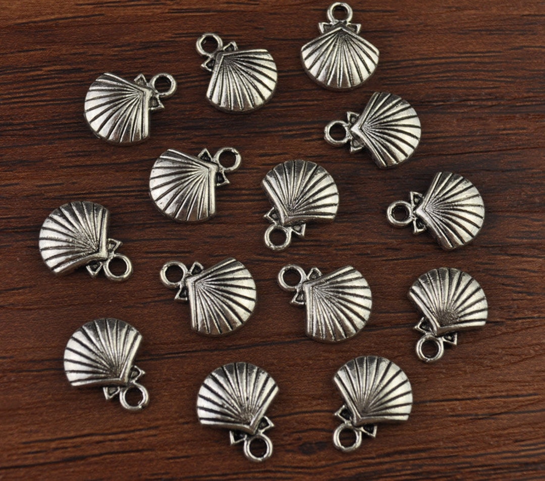 Starfish Seashell ,seashell Charm ,seashell Pendant ,antique Silver ...