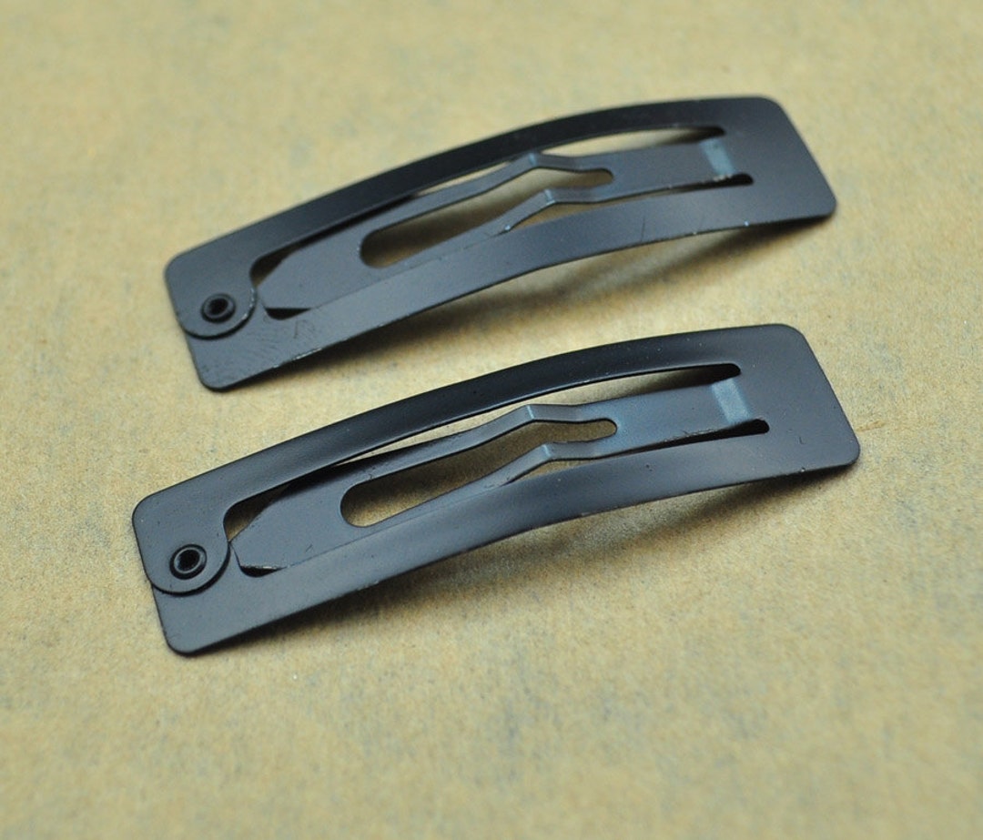 Metal Hair Snap Clips--50pcs Black Square Snap Hair Clips 48mm - Etsy