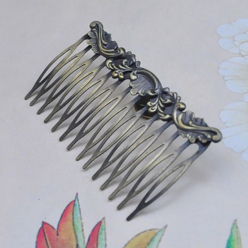 Antique Bronze Metal Comb 10pcs Metal Hair Combs 14 Teeth - Etsy