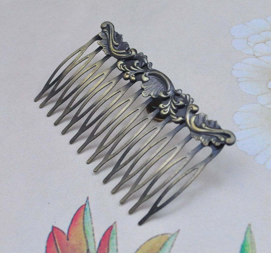 Antique Bronze Metal Comb 10pcs Metal Hair Combs 14 Teeth - Etsy