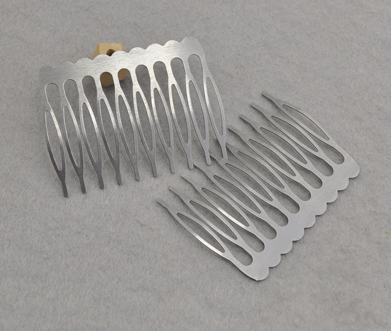 Silver Gray Metal Comb 10pcs Metal Hair Combs 10 - Etsy