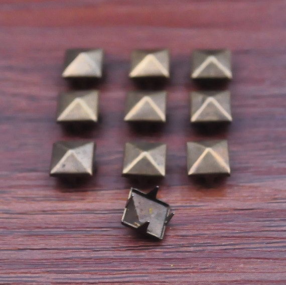 50pcs Antique Bronze Square Pyramid Prongs Studs Rivet Buttons | Etsy