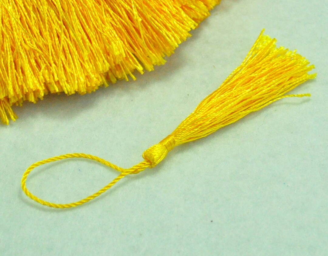 Tassel Pendant,100pcs Yellow Mini Silk Tassels,75mm Handmade Tassel ...