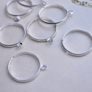 20pcs Silver Plated Adjustable Ring 19mm With Small Loop - Etsy