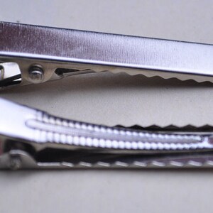 50pcs Silver Prong Hair Clips With Teeth - 40x8mm Tip Alligator Metal ...