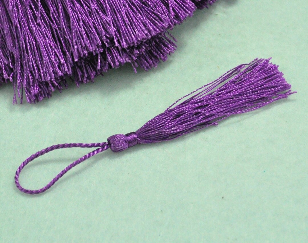 Tassel Pendant,100pcs Purple Mini Silk Tassels,75mm Handmade Tassel ...
