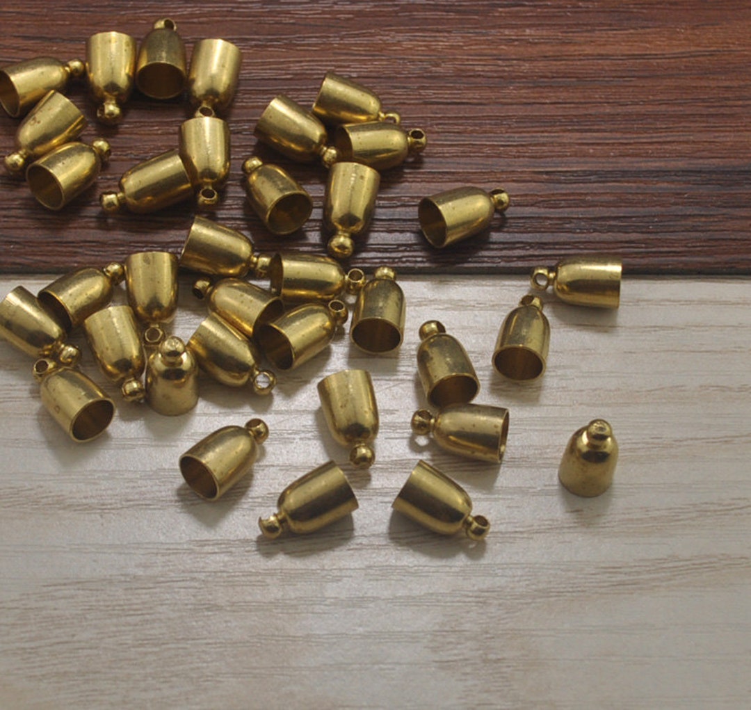 40pcs Brass End Cap Connectors,tassel Caps,raw Brass Caps for Tassel ...