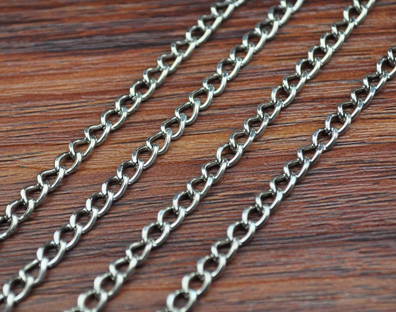 16ft5meter Metal Chains 3.8x5.4mm Antique Silver Twisted - Etsy