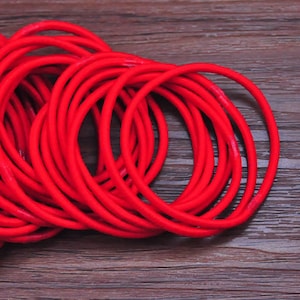 50pcs Elastic Cord--red Hair Elastic Cord,hair Ties,ponytail Holder ...