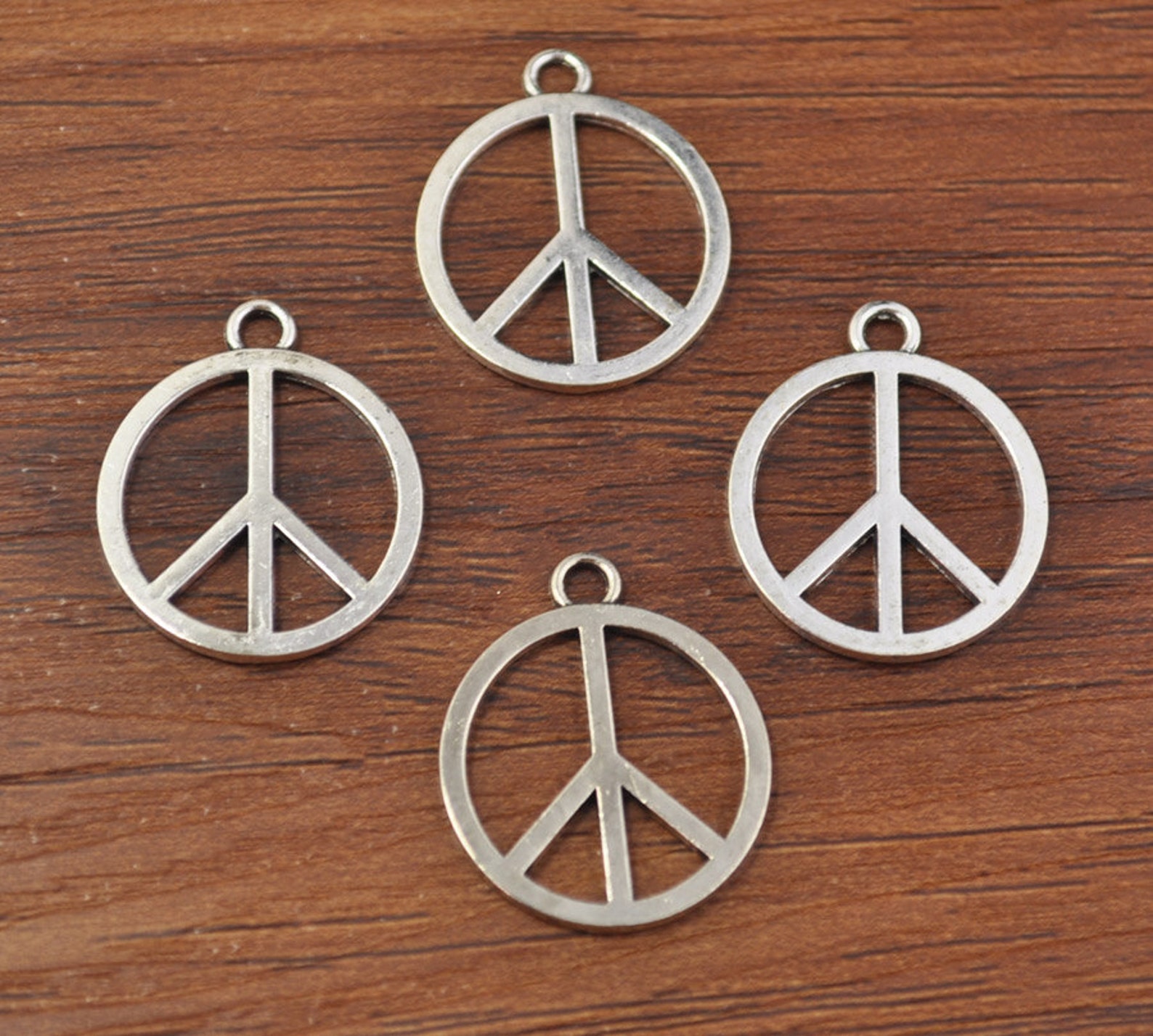 Peace Sign,peace Sign Charm,peace Sign Pendant,antique Silver Tone ...