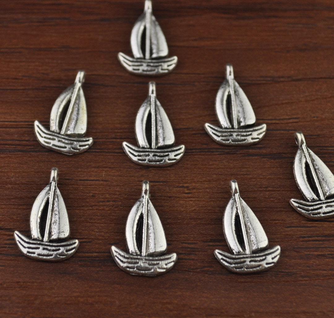 Sail Boat,sail Boat Charm,sail Boat Pendant,antique Silver Tone 13x19mm ...