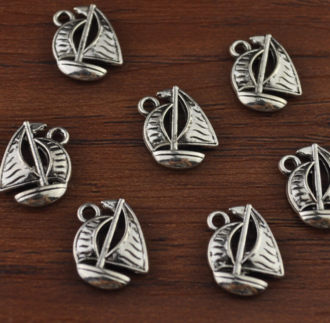 Sail Boat,sail Boat Charm,sail Boat Pendant,antique Silver Tone 13x17mm ...