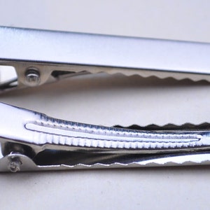 50pcs Silver Prong Hair Clips With Teeth - 40x8mm Tip Alligator Metal ...