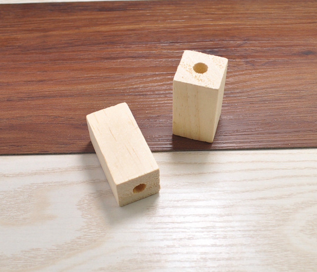 Geometric Wood Beads,10pcs Large Cuboid Wooden Beads 50x25x25mm ...