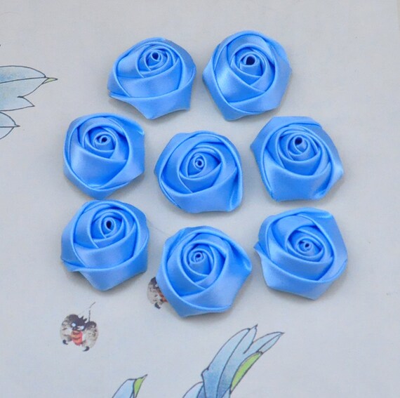 Wholesale Satin Rose Flower20pc Light Blue Satin Rolled - Etsy