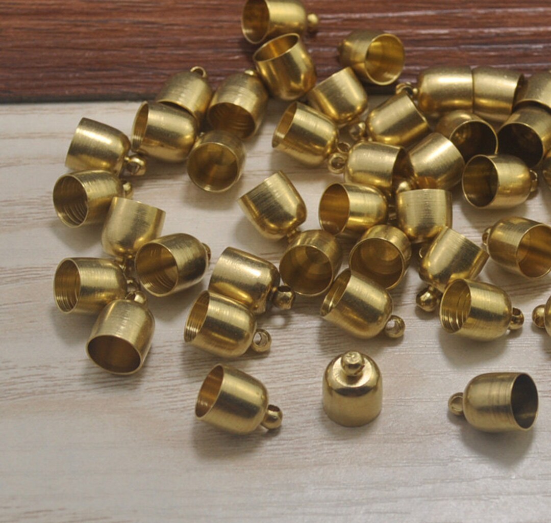 40pcs Brass End Cap Connectors,tassel Caps,raw Brass Caps for Tassel ...