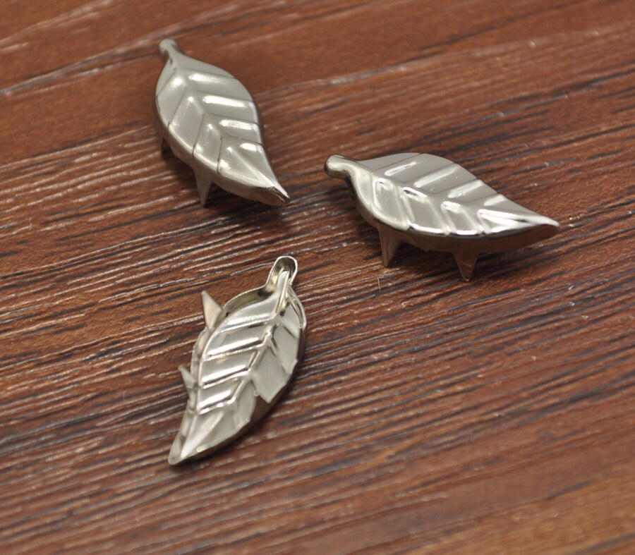 Silver Metal Leaf Studs Rivets With 4 Spike punk Rock Leaf - Etsy