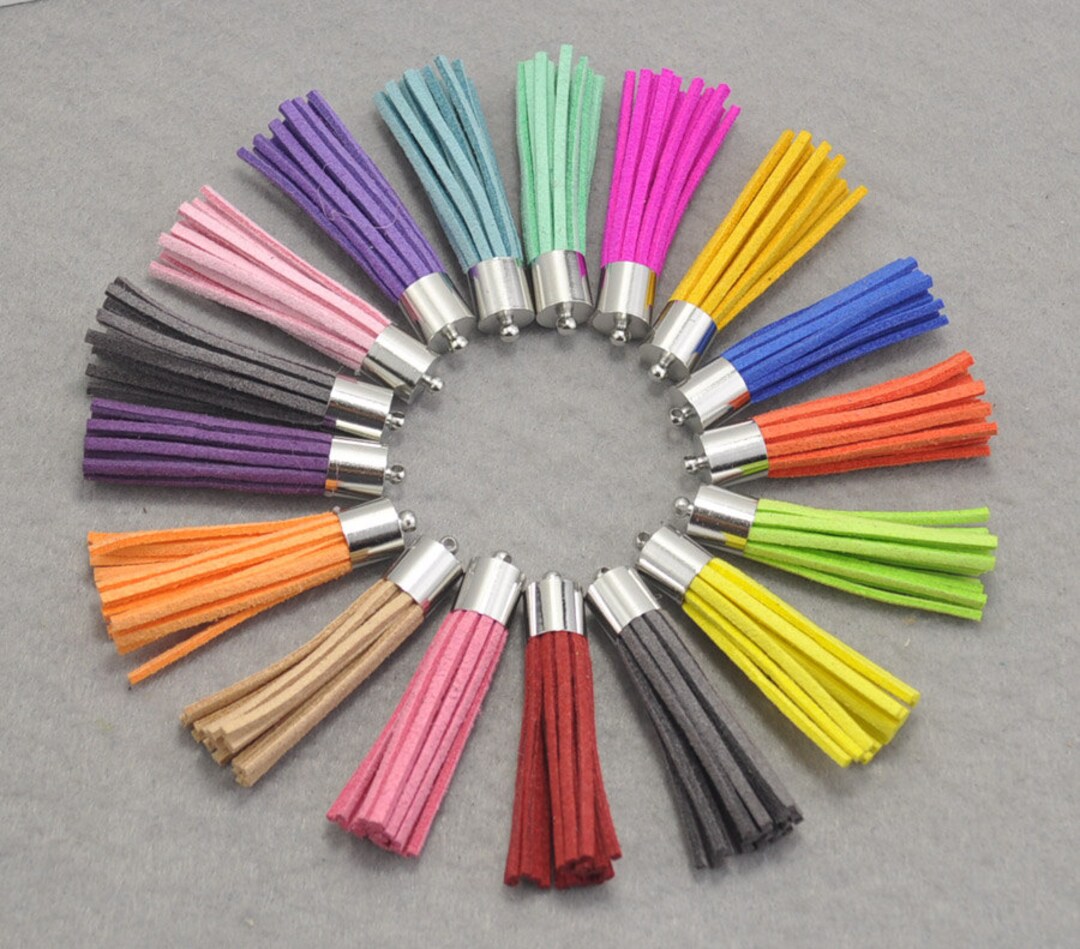 50pcs Wholesale Tassel -- Mixed Color Suede Leather Tassels,fringe ...
