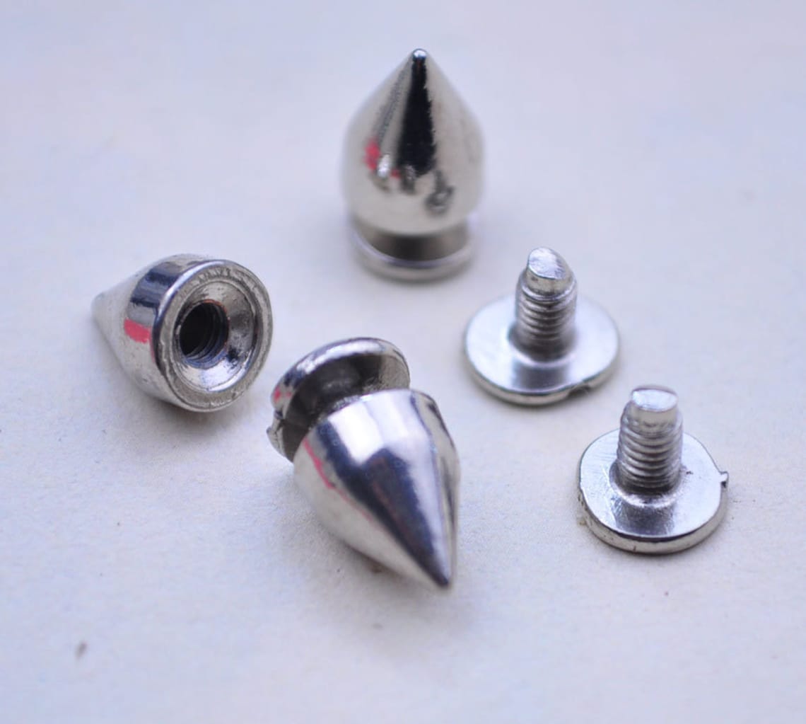 30pcs Silver Spike Bullet Studs-9x7mm Metal Studs With - Etsy