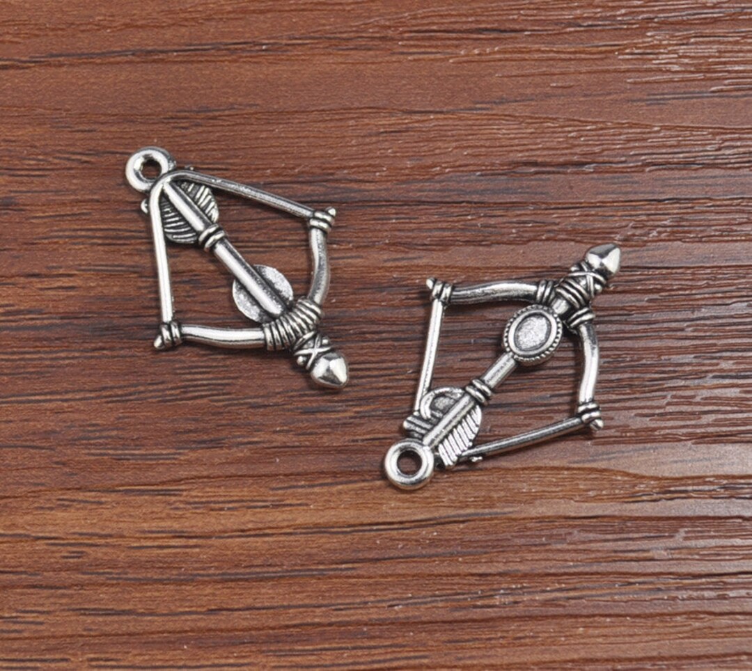 20pcs Arrow Charms.crossbow Charms.ancient Weapon. Antique Silver Bow ...