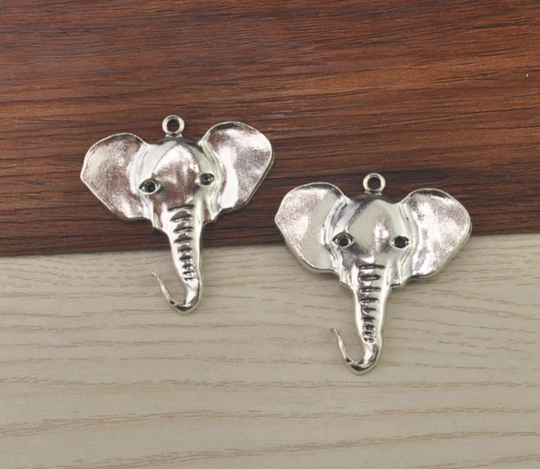 Metal Elephant Charms --10pcs Animal Charm, Antique Silver Elephant ...