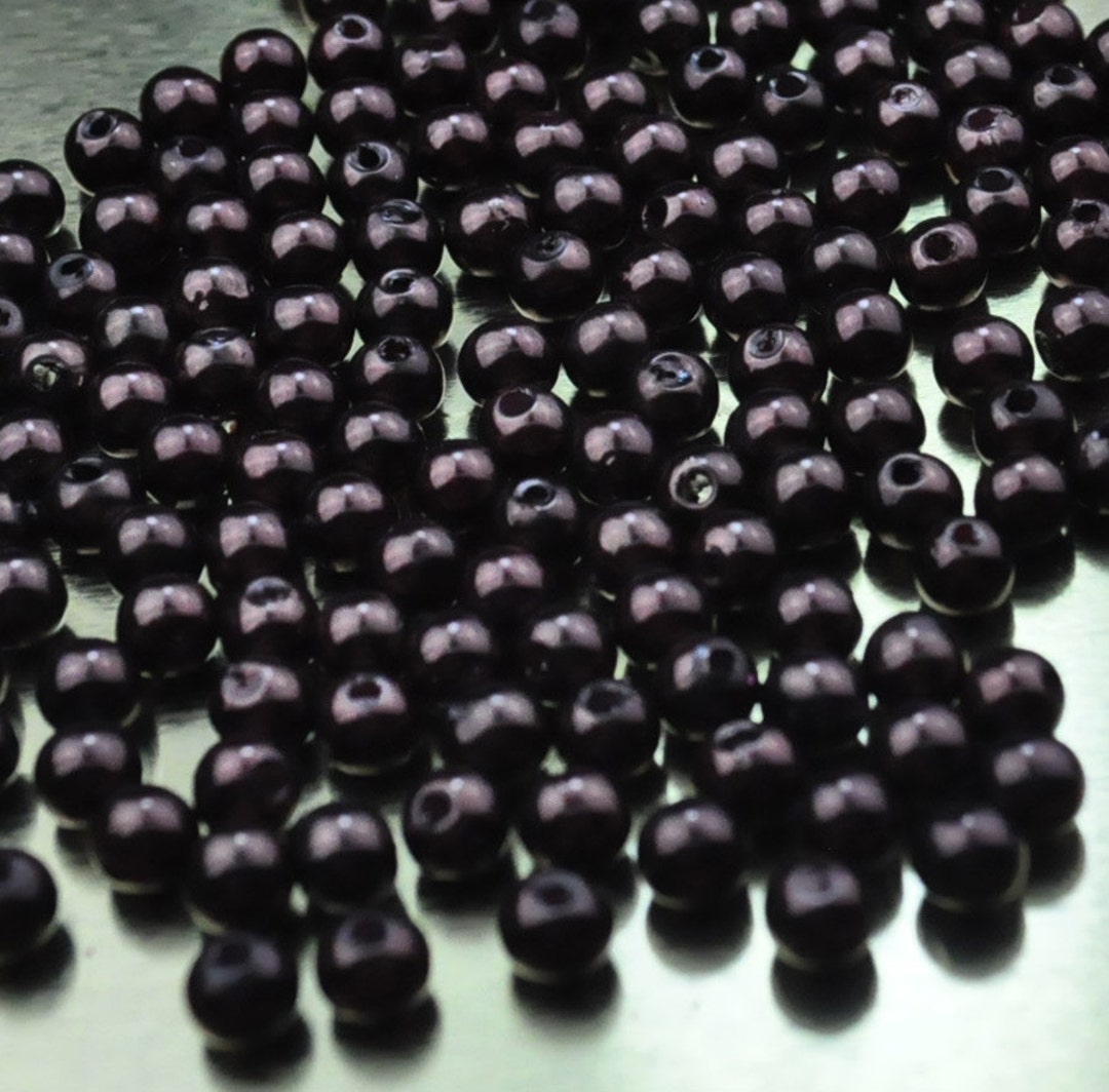100pcs Wholesale Pearl Bead--chocolate Plastic Pearl,round Bead 6mm ...