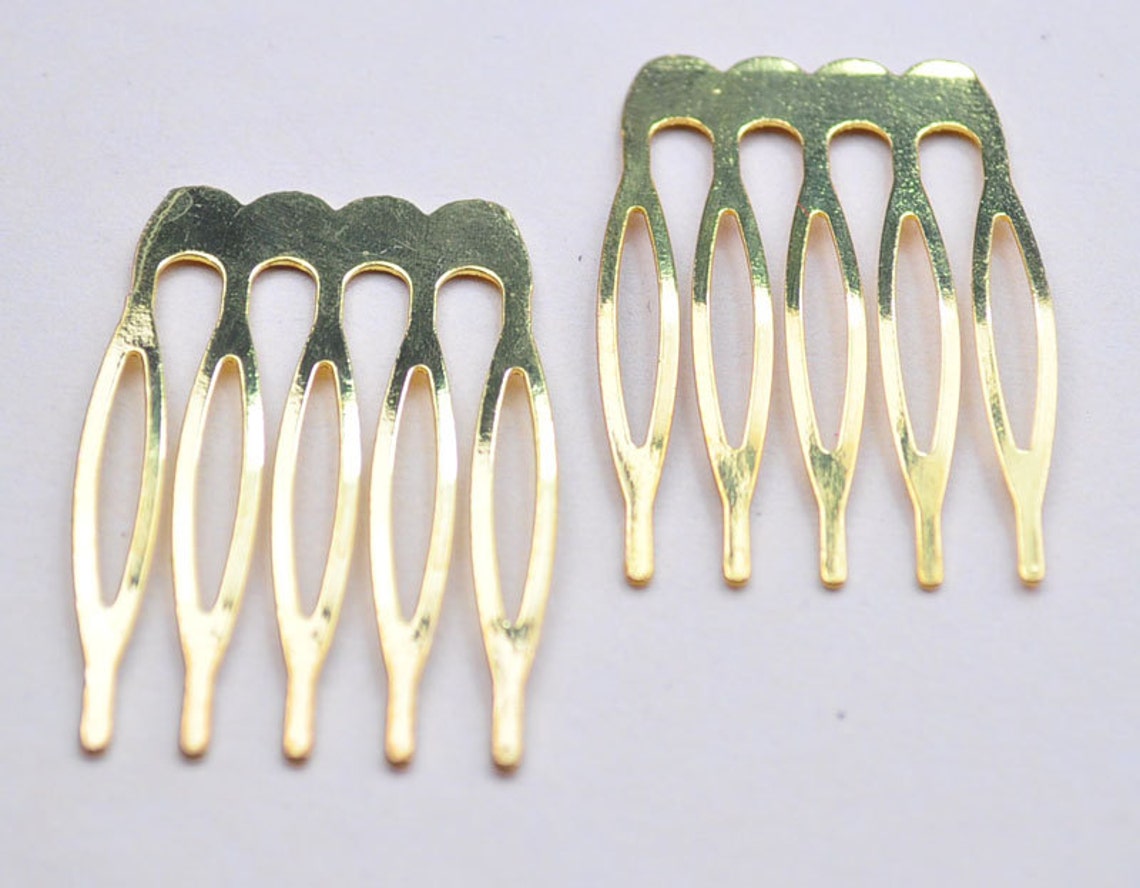 Gold Plated Metal Comb 50pcs Metal Hair Combs 5 Teeth - Etsy