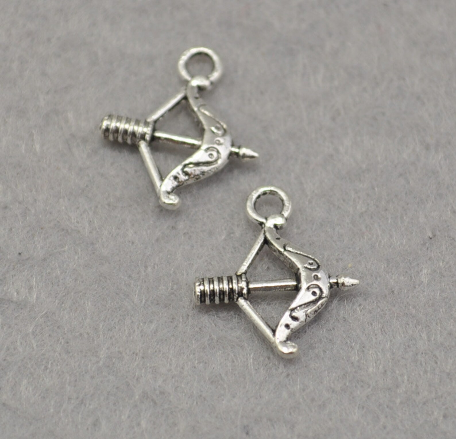 Tiny Bow and Arrow Pendantsbow and Arrow Charms Antiqued | Etsy