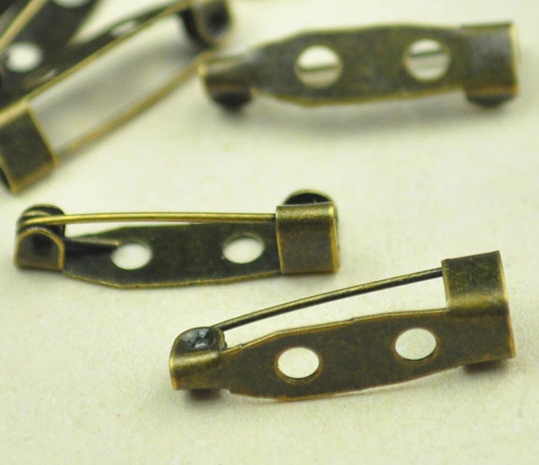 50pc Antique Bronze Pins--20x5mm Metal Bar Pin Back Brooch.safe Pin ...