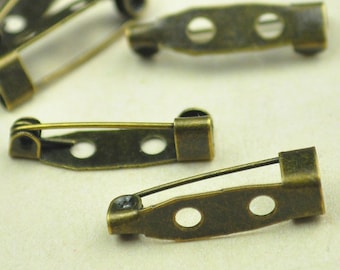 50pc Antique Bronze Pins32x7mm Metal Bar Pin Back | Etsy