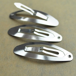 Metal Hair Snap Clips--100pcs Silver Plated Snap Hair Clips 46mm - Etsy