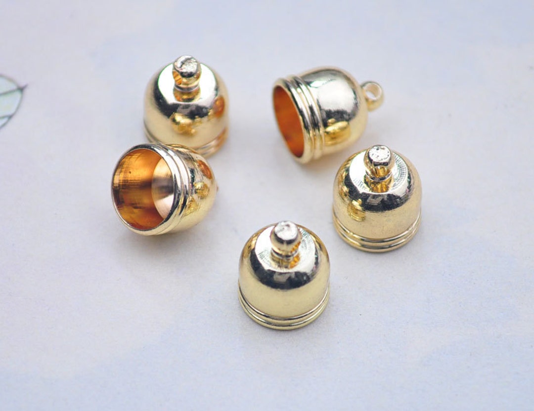 50pcs Top Cap Gold End Cap,brass Cap Top Caps 10x12mm Pendant/hanging ...