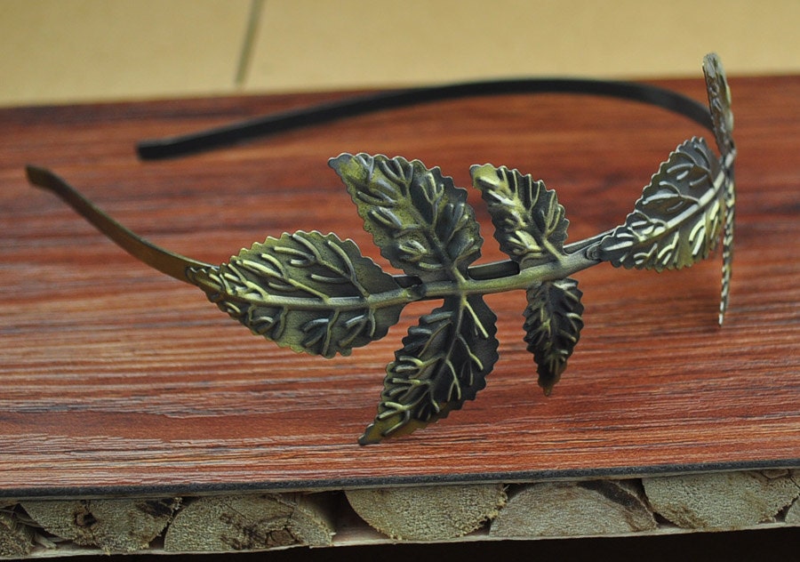 Bronze Leaf Metal Headband-5pc Antique Bronze Headband With | Etsy