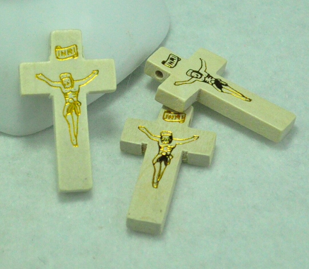 Wood Cross 42x25mm,20pcs Small Wood Cross Bead,wood Cross Pendant,wood ...