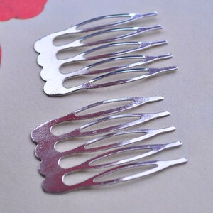 Silver Plated Metal Comb 10pcs Metal Hair Combs 5 Teeth 26x40mm - Etsy