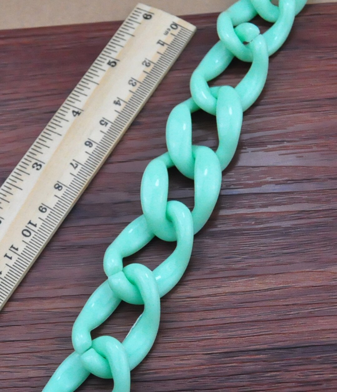50pcs Plastic Chain Links,21x30mm Cyan Chunky Chain Links,curb Chain ...