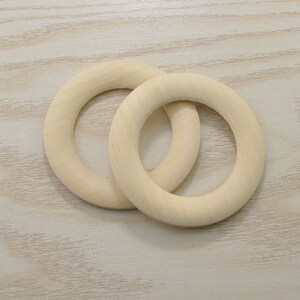 10pcs Natural Wooden Rings,60mm(2.36''inch)flat Wood Ring Smooth ...