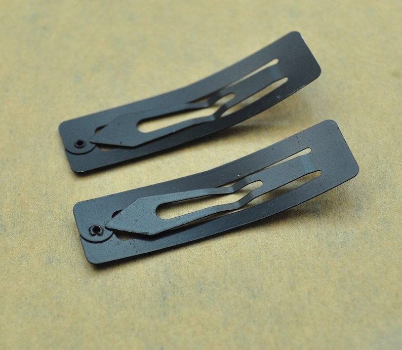 Metal Hair Snap Clips50pcs Black Square Snap Hair Clips 48mm | Etsy