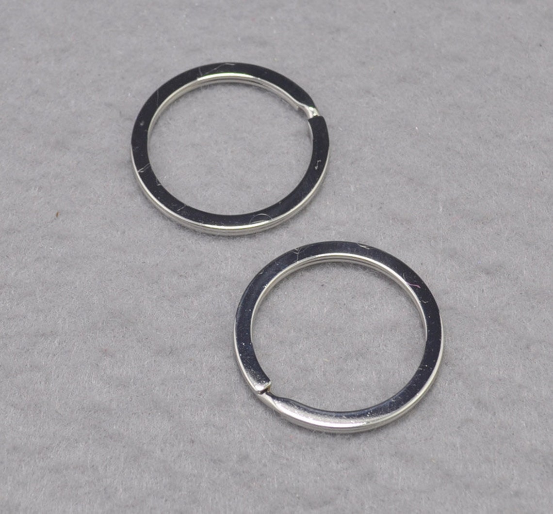 20pcs Silver Metal Keychain Rings Clasps,round Keychain Ring Connector ...