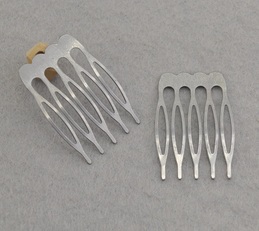 Silver Gray Metal Comb- 10pcs Metal Hair Combs 5 Teeth 26x40mm - Etsy