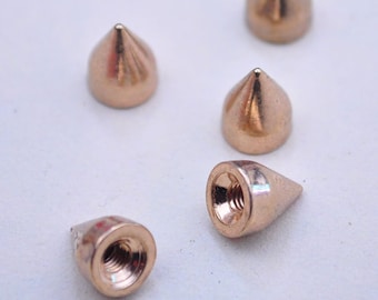 14mm Gold Cone Screwback Spikes and Studs Metal Spike W/ - Etsy