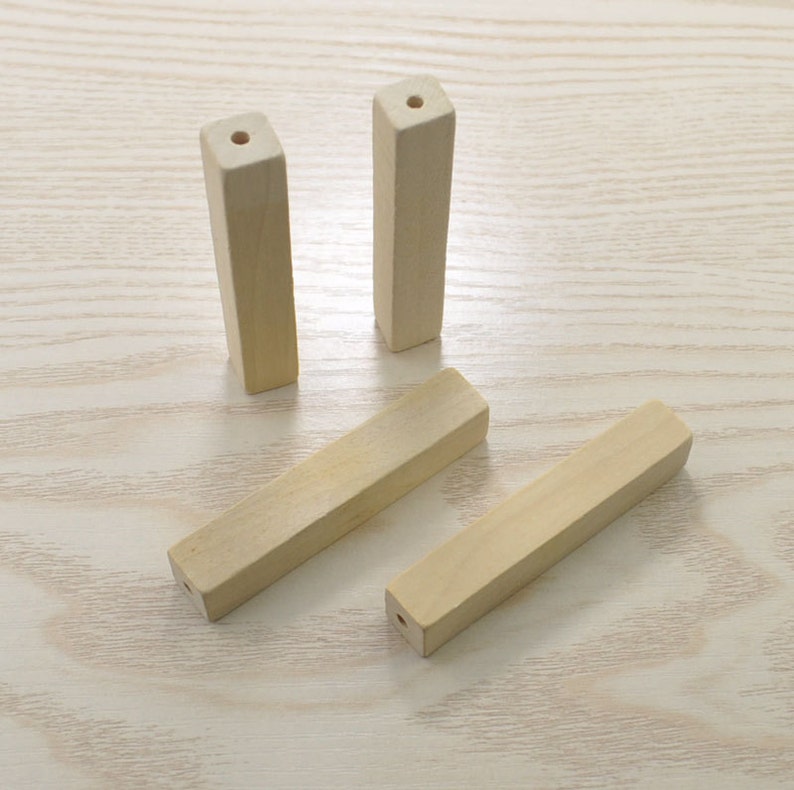 20pcs Cuboid Wooden Beads 70x11x11mm,geometric Square Wood Beads ...