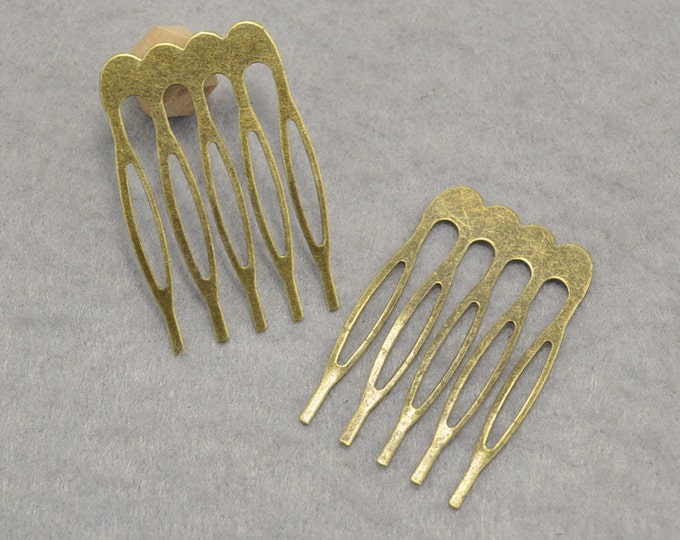 Antique Bronze Metal Comb 10pcs Metal Hair Combs 14 Teeth | Etsy