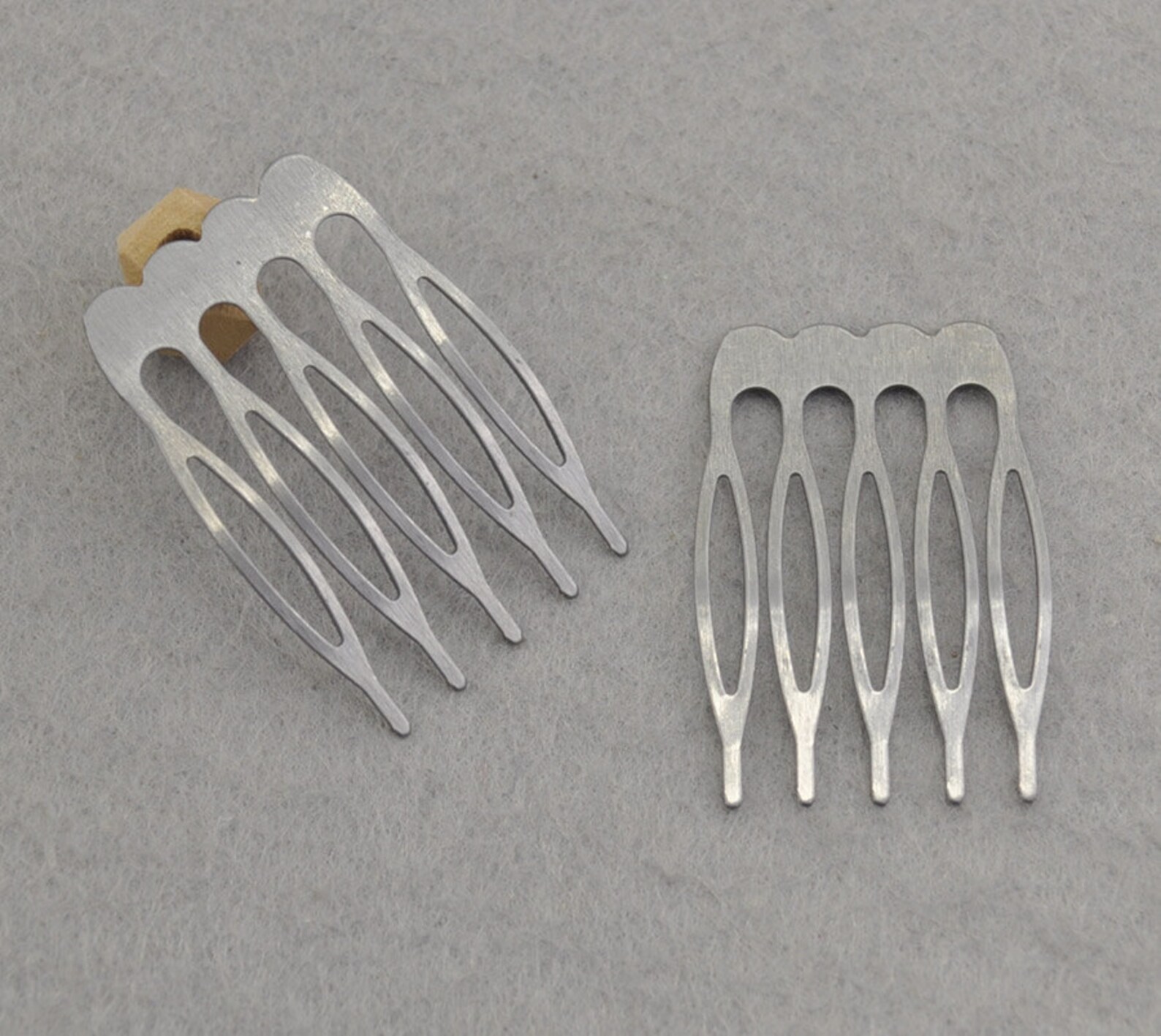 Silver Gray Metal Comb 50pcs Metal Hair Combs 5 Teeth 26x40mm | Etsy