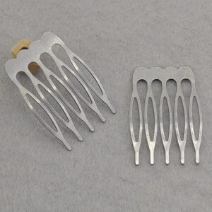 Silver Gray Metal Comb- 50pcs Metal Hair Combs 5 Teeth 26x40mm - Etsy