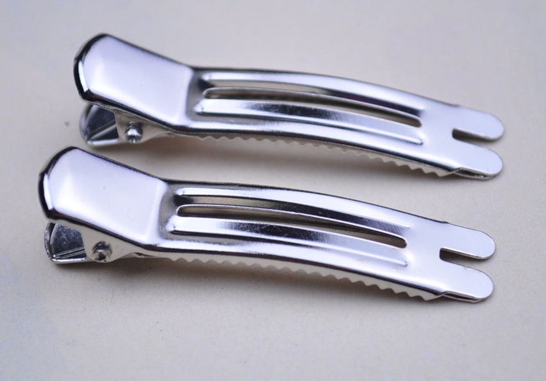 50PCS 48x10mm Silver Double Prong Metal Hair Alligator Clips - Etsy