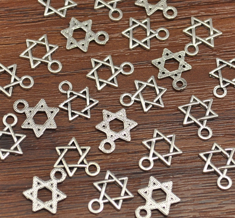 Antique Silver Six Pointed Star Charms Six Pointed Star - Etsy