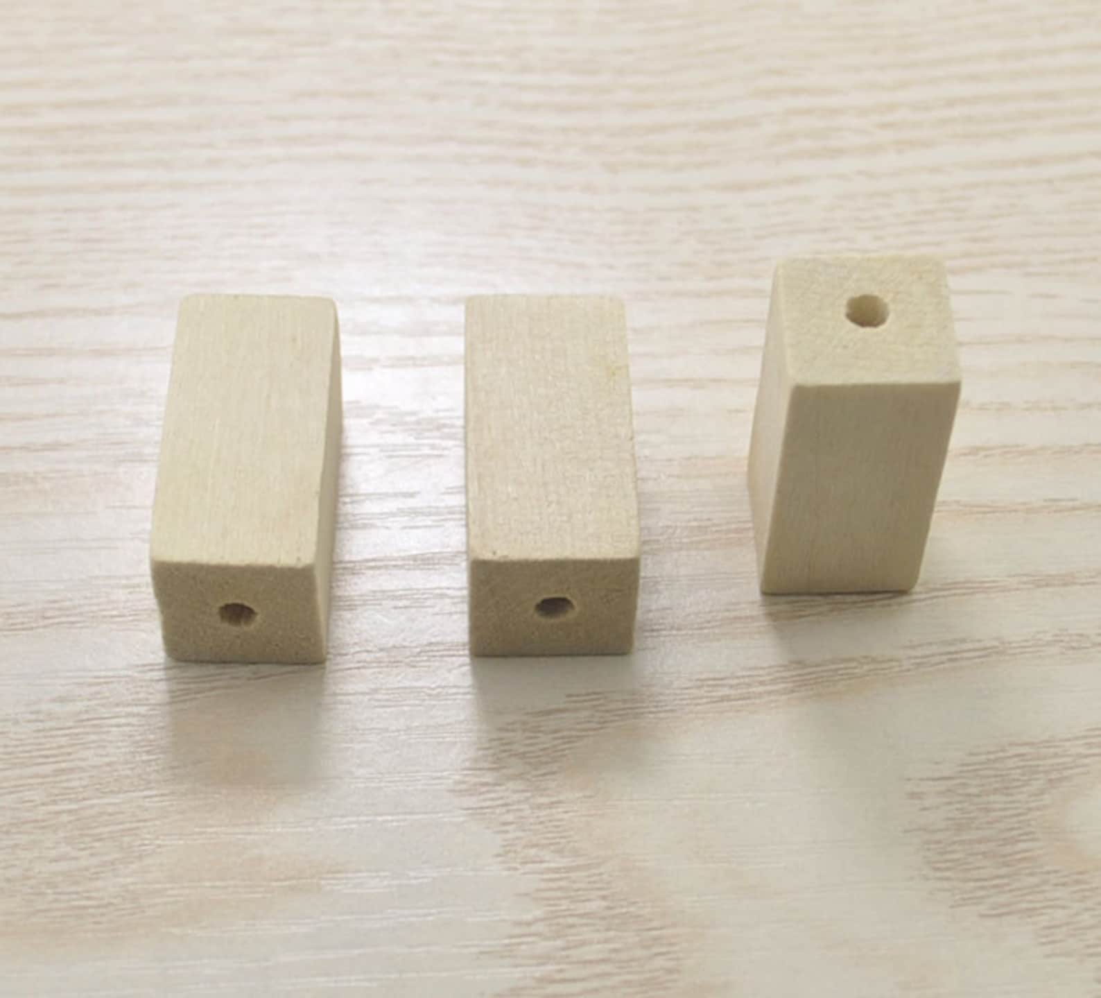 Geometric Wood Beads50pcs Cuboid Wooden Beads | Etsy