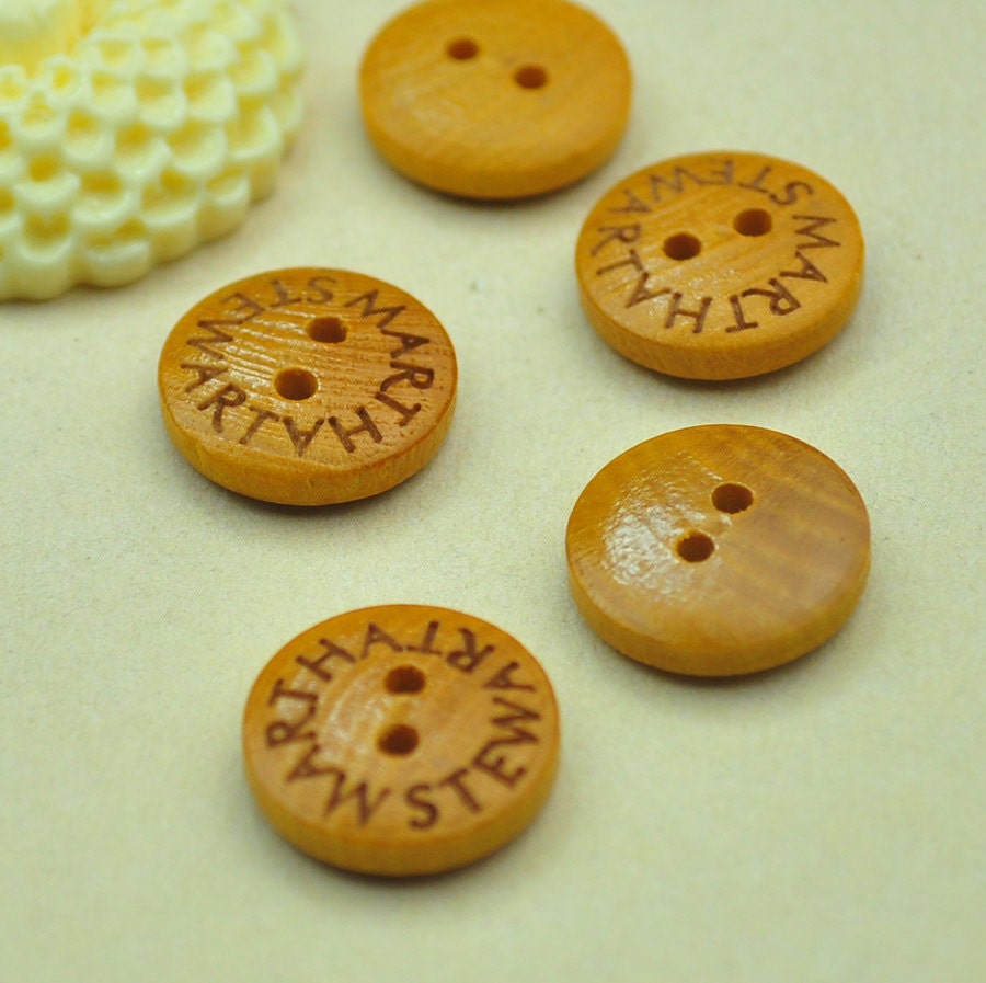 25pcs Round Wooden Buttons 14mm With 2 Holes Boxwood | Etsy
